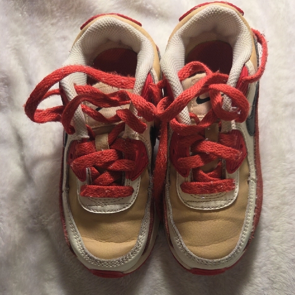 Nike | Shoes | Nike Red And Tan Kids Sneakers | Poshmark